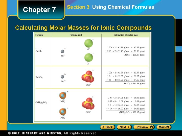 Chapter 7 Section 3 Using Chemical Formulas Preview