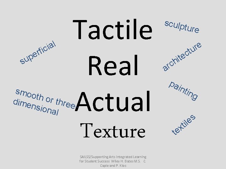 Texture Elements of Visual Art SAILSSSupporting Arts Integrated