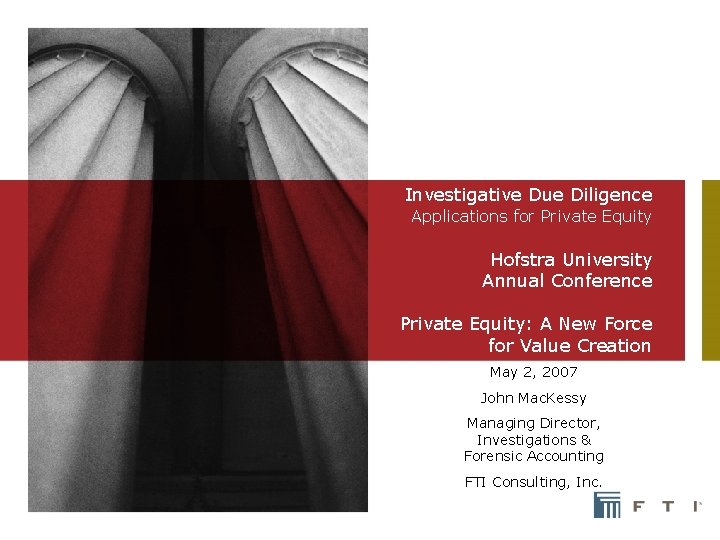 Investigative Due Diligence Applications for Private Equity Hofstra