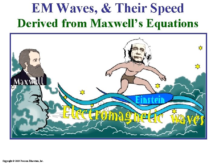 EM Waves Their Speed Derived from Maxwells Equations