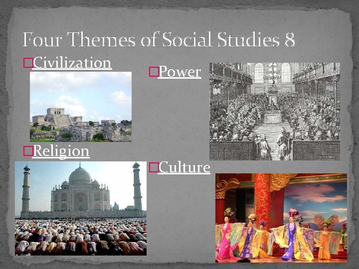 Introduction to Civilization Learning Intentions Learn the four