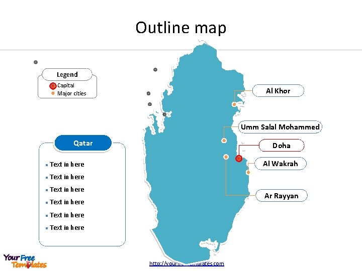 Outline map Legend Capital Major cities Al Khor