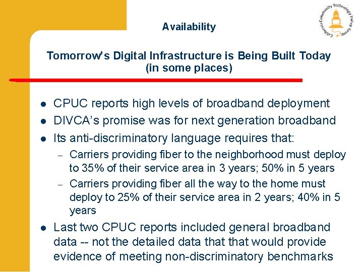 Getting and Keeping Underserved Communities Connected Richard Chabran
