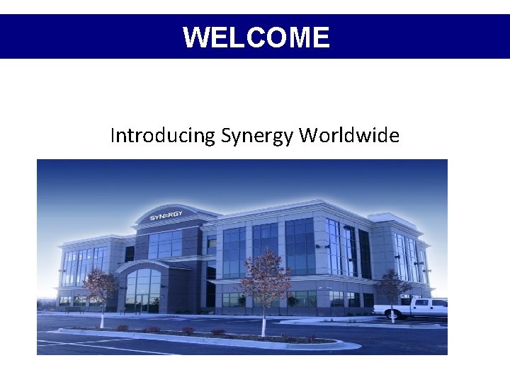 WELCOME Introducing Synergy Worldwide Heart disease statistics Coronary
