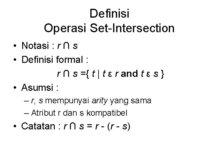 Model Relasional dan Aljabar Relasional Bagian II Sistem