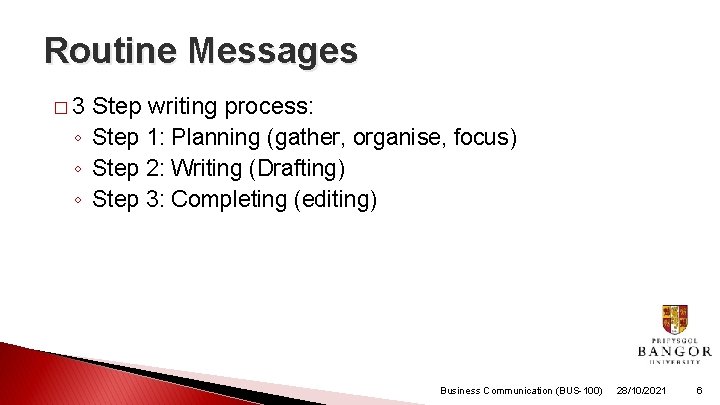 Business Communication Lecturer Gareth Jones Class 11 Routine