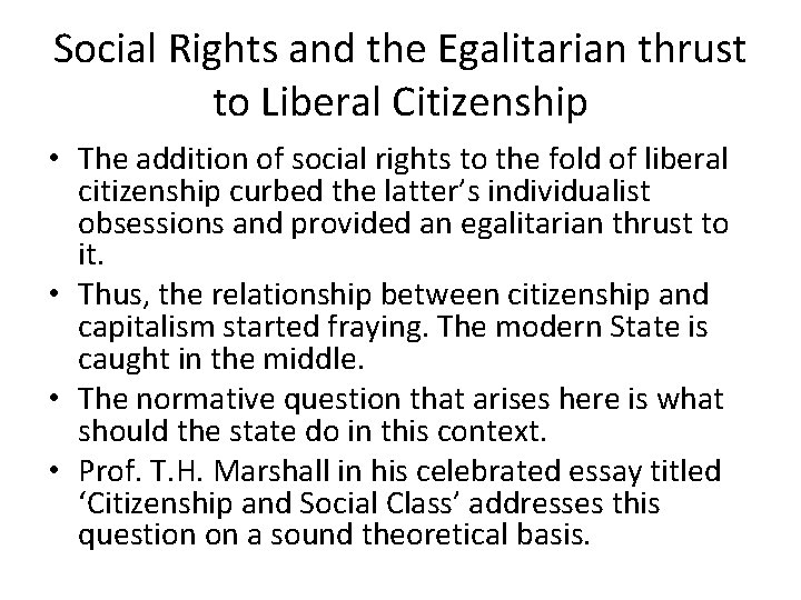 Liberal Theory of Citizenship Introduction Citizenship referring to