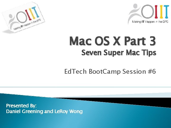 Mac OS X Part 3 Seven Super Mac