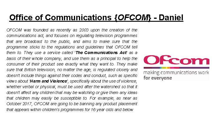 Task 3 Unit 8 Daniel Finlay The British