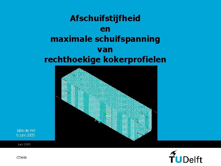 Afschuifstijfheid en maximale schuifspanning van rechthoekige ...