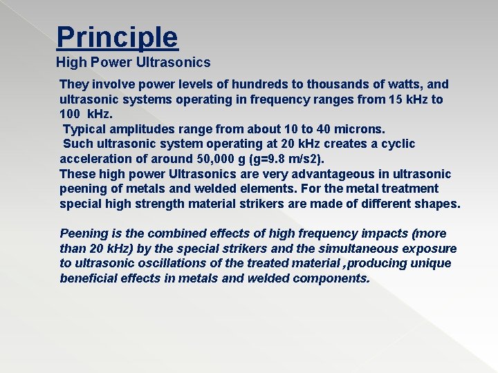 Ultrasonic Peening Technology MPI Switzerland Field of Business
