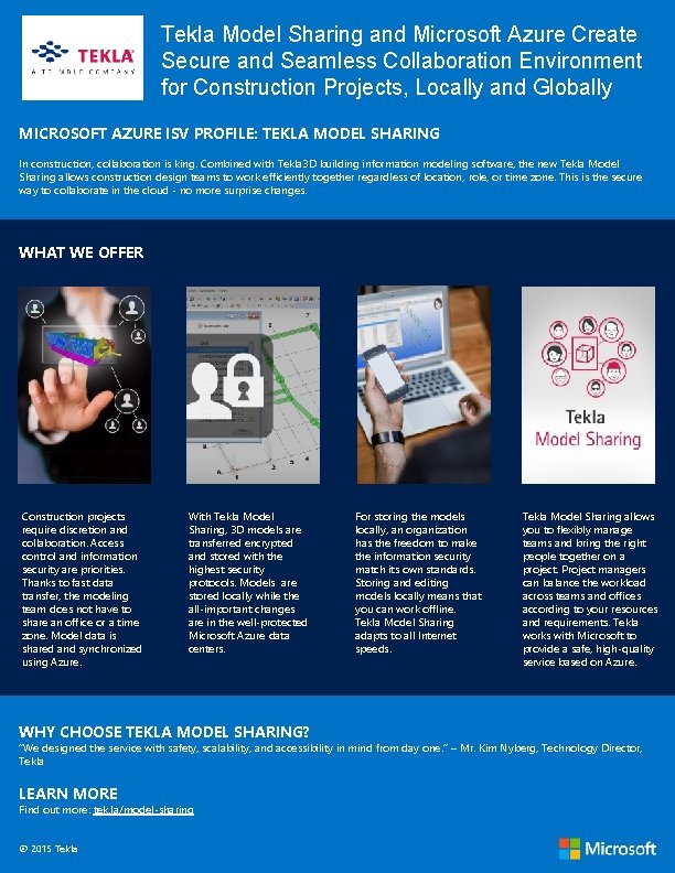 Tekla Model Sharing and Microsoft Azure Create Secure