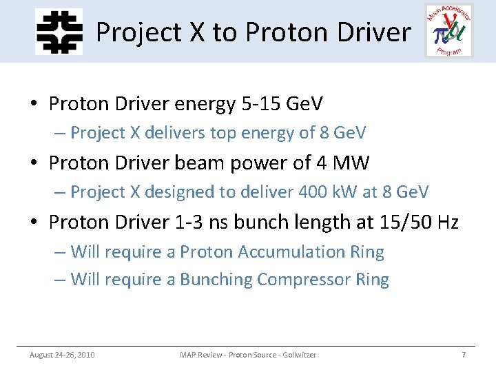 Proton Source Site Layout Keith Gollwitzer Accelerator Division