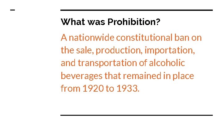 Al Capone Prohibition What was Prohibition A nationwide