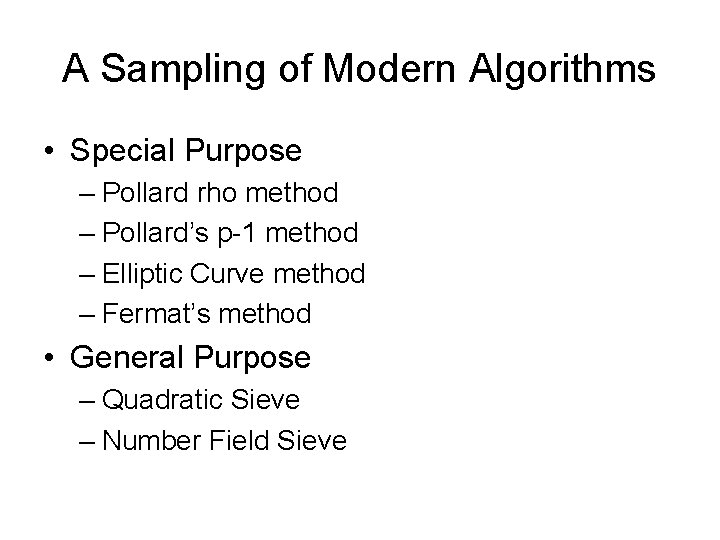 A Brief History of Factorization Techniques March 9