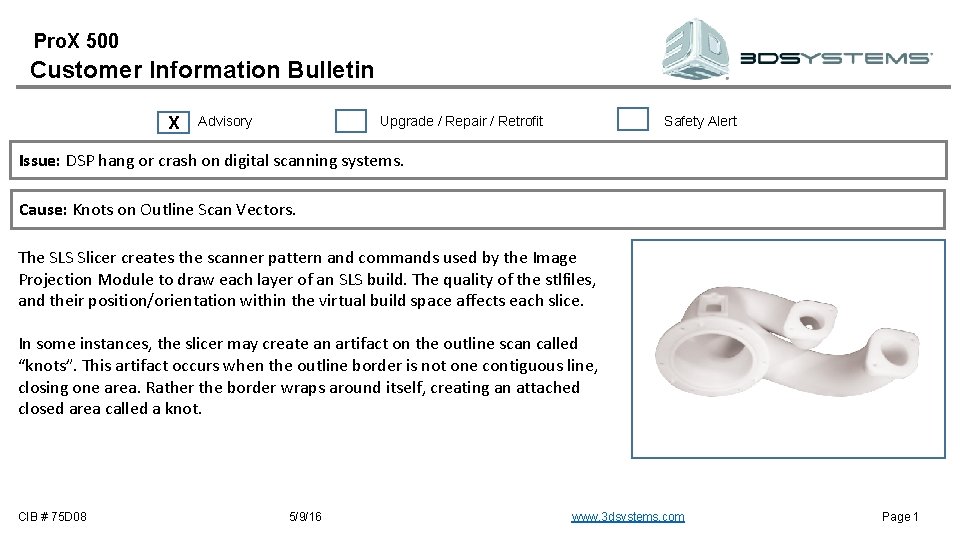 Pro X 500 Customer Information Bulletin X Advisory