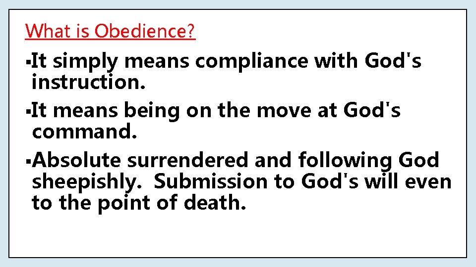 THE SPIRIT OF OBEDIENCE June 5 2016 Ezekiel