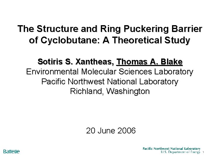 The Structure and Ring Puckering Barrier of Cyclobutane