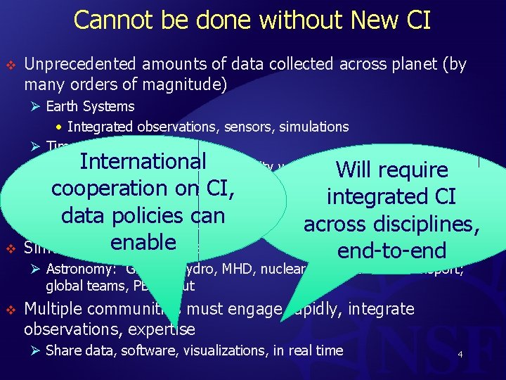 NSF Cyberinfrastructure Framework for 21 st Century Science