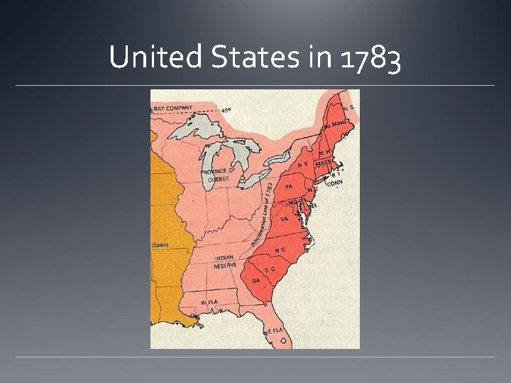 United States in 1783 United States in 1783