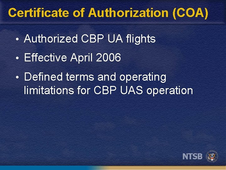 Office of Aviation Safety Customs and Border Protection