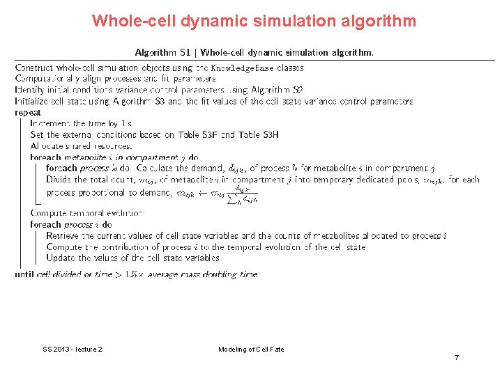 A wholecell model for the life cycle of