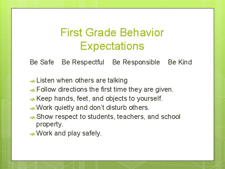 Mrs Jennings First Grade Back To School Night