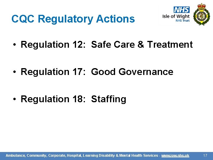 Ambulance Community Corporate Hospital Learning Disability Mental Health