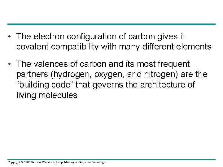 Overview CarbonThe Backbone of Biological Molecules Although cells