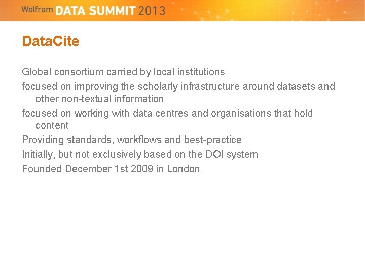 Data CiteMaking Datasets Citable Jan Brase Data Cite