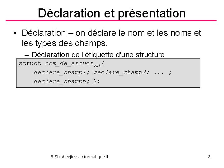 Structures Modles dobjets rels B Shishedjiev Informatique II