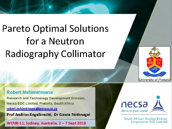 Pareto Optimal Solutions for a Neutron Radiography Collimator