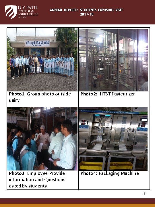 A ANNUAL REPORT 2017 18 ON Students Exposure