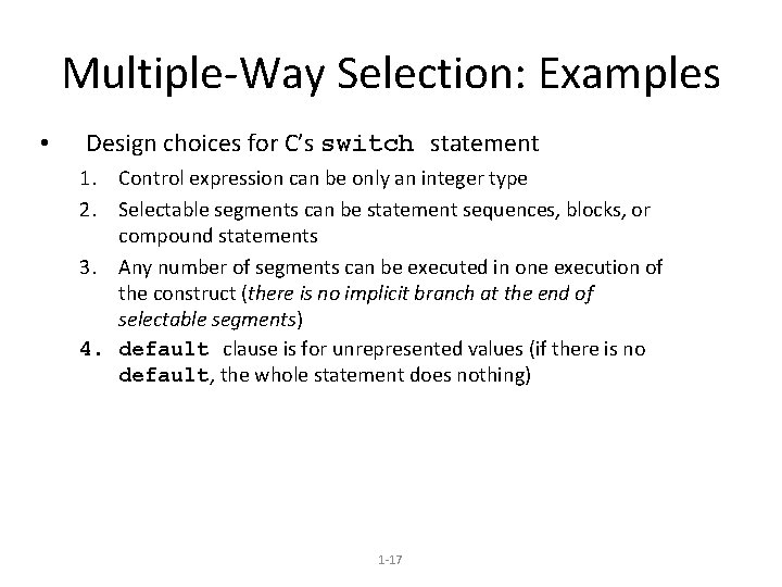 Chapter 8 StatementLevel Control Structures Chapter 8 Topics