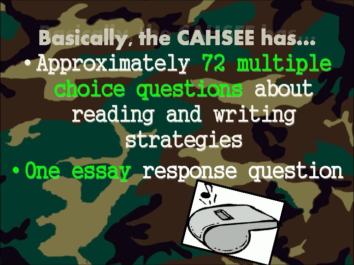 CAHSEE BOOT CAMP GENTRY S CLASSES 2012 What