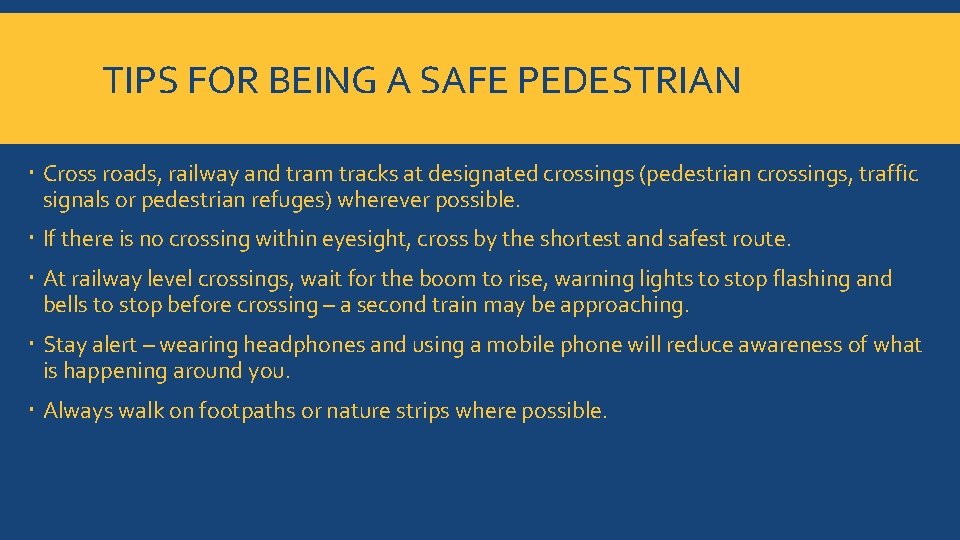 ROAD SAFETY AS A PEDESTRIAN OR CYCLIST Created