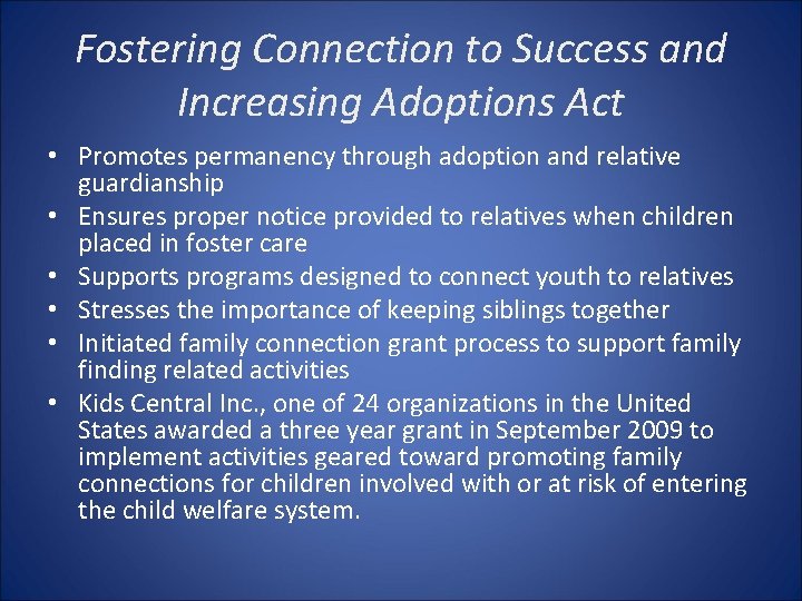 Forging Family Connections Strengthening Adoptions This workshop will