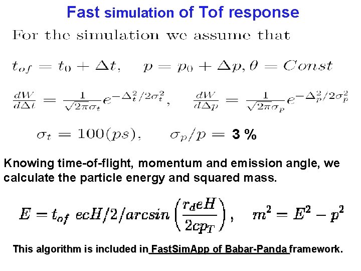 Estimation of the Barrel TOF Response A Galoyan