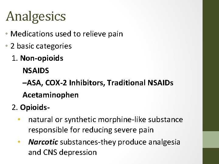 Analgesics Chapters 20 19 9 Chapter 20 Nonopioid