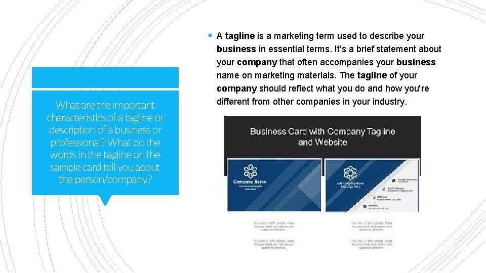 Business Cards 101 Marketing Essentials 9 th Grade