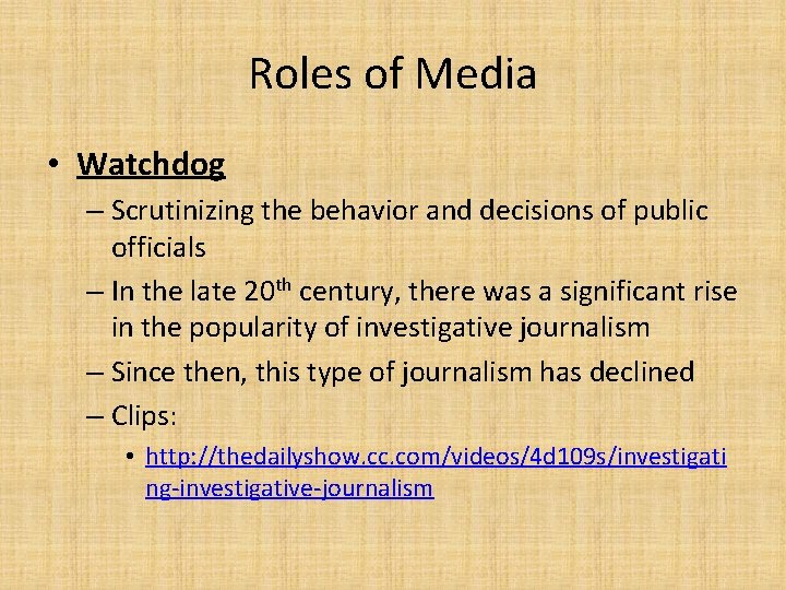 Media as a Linkage Institution Why is media