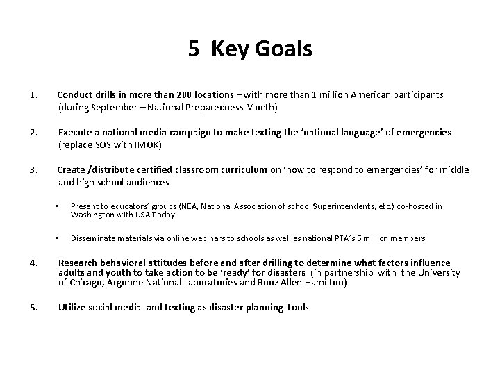 Bringing Safety Home to Americans 2010 Drill Down
