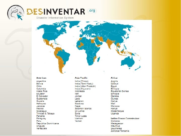 www desinventar org Sistema de inventarios de desastres