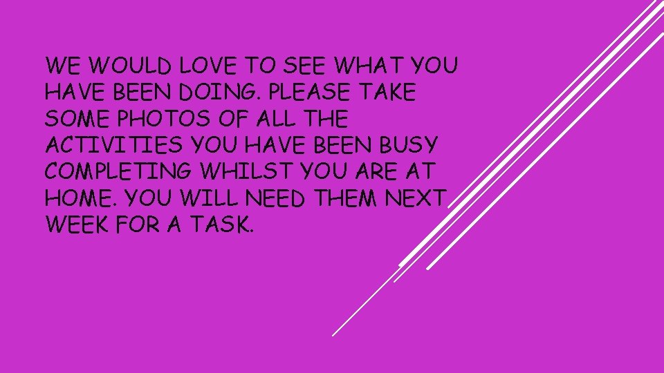 HELLO RECEPTION Here is your Home Learning pack