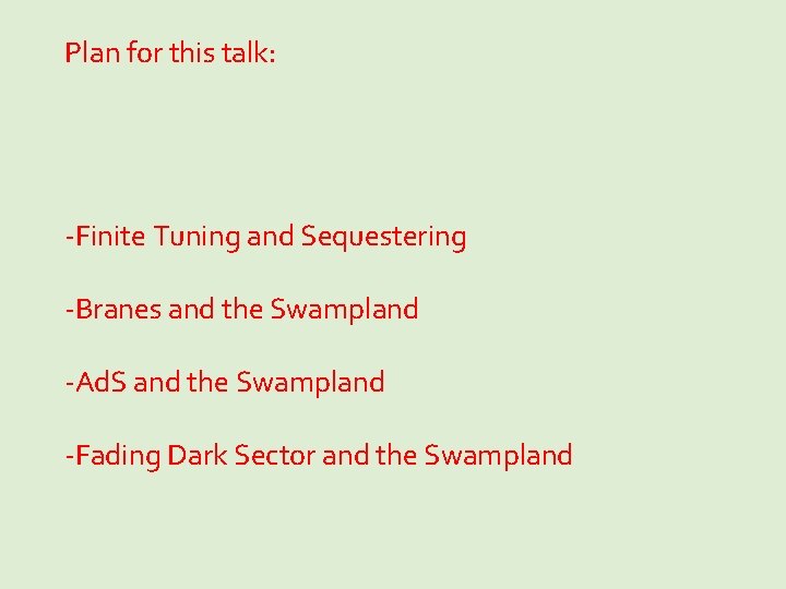 A Swampland Update Cumrun Vafa Harvard University String