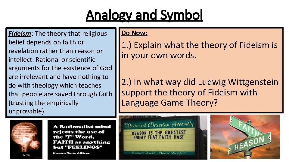 Reading material Articles Tillich on symbols Aquinas on