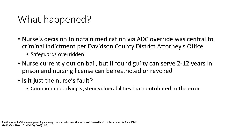Root Cause Analysis of ADE including neuromuscular blocking
