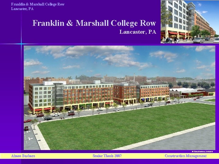 Franklin Marshall College Row Lancaster PA Elkus Manfredi