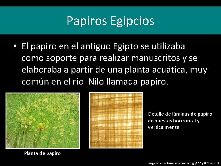 Papiros Egipcios 3bsico ARTES VISUALES Actividad Los estudiantes