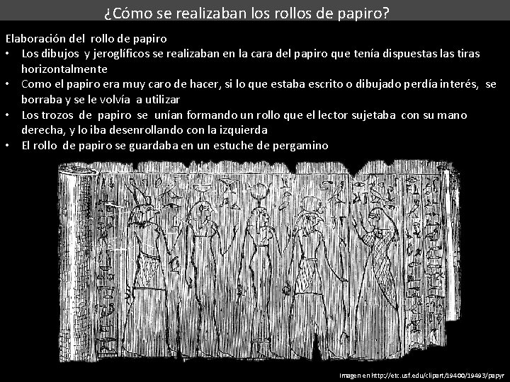 Papiros Egipcios 3bsico ARTES VISUALES Actividad Los estudiantes